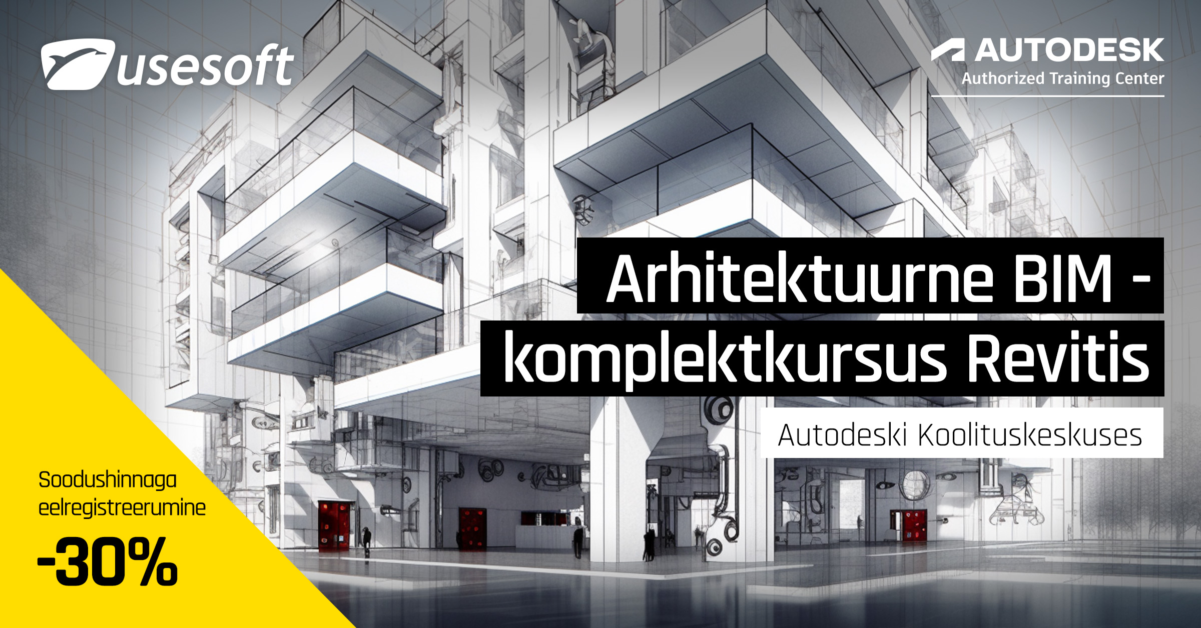Revit arhitektuurse mudelprojekteerimise (BIM) komplektkursus - Usesoft